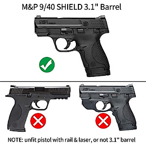 M&P Shield 9mm Holster,Shield Plus Holster for Smith & Wesson M&P Shield 9mm.40 3.1” Barrel,Index Finger Release,Durable Polymer,Holsters Fit Shield M2.0-9mm/.40(3.1" Barrel),Belt Clip,Right Hand
