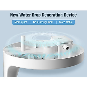 RooXchowla Humidifiers for Bedroom, Anti Gravity Humidifier, Water Drop Humidifier with Night Light,Rain Cloud Humidifierhigh-capacity Silent humidifier for Bedroom/Baby Nursery/Bathroom/Living Room.