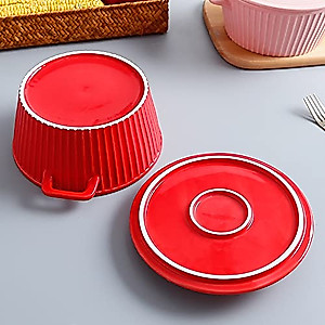 Eddie's Home ceramic round shape pot,Binaural handle,40oz-4 shine colors,for soup and steaming (Green)