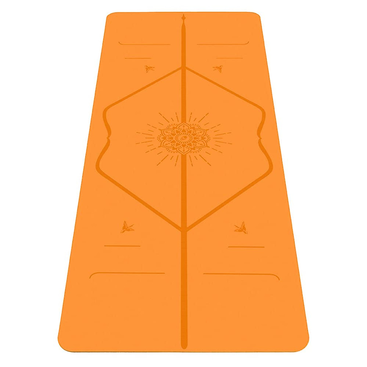 Liforme Gratitude Yoga Mat - Patented Alignment System, Warrior-like Grip, Non-slip, Eco-friendly, sweat-resistant, Long, Wide and Thick - Gratitude Special Edition (Orange)