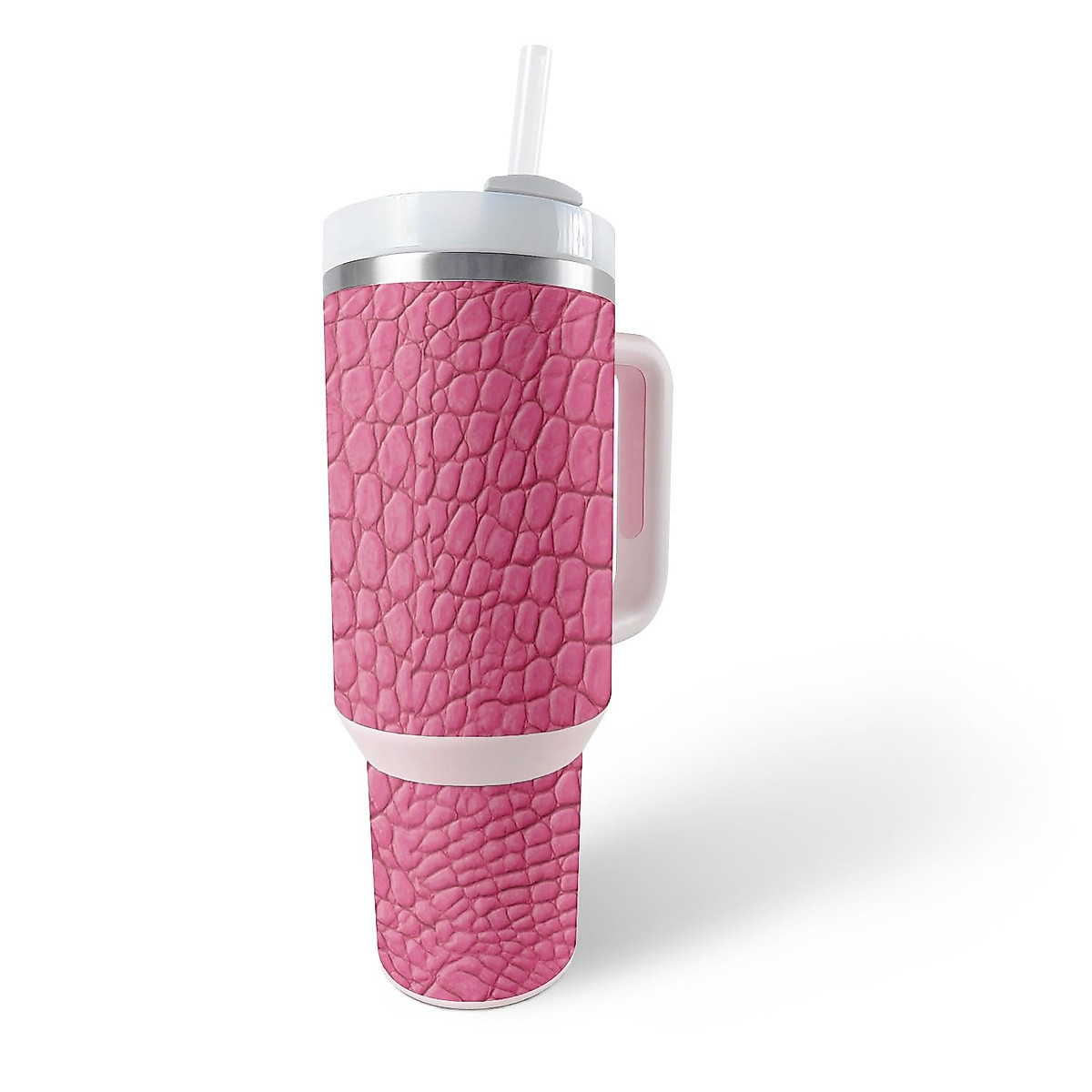 MightySkins Skin Compatible With Stanley The Quencher H2.0 FlowState 40 Oz Tumbler - Pink Gator Skin | Protective, Durable, and Unique Vinyl Decal wrap cover | Easy To Apply, Remove, and Change Styles
