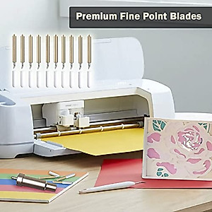 10PCS Premium Fine Point Blade Compatible with Cricut Maker/Maker 3 Cutting Machines, Niantime Replacement Cutting Blades Compatible with Explore Air/Air 2/Explore Air 3, (Premium Fine Point Blades)