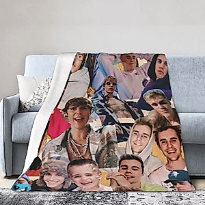 Justin Bieber Blanket Singer Poster 3D Print Soft Throw Blanket Lightweight Cozy Microfiber Flannel Throw Blanket for Nap Bed Couch Chair Living Room Singer Fans Gift 50x40 in