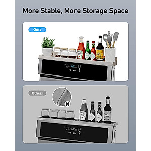 30" Upgrade Stainless Steel Stove Top Shelf, Magnetic Shelf for Kitchen Stove/Oven, Over The Stove Spice Rack Organizer, Back of Oven Shelf for Top of Stove with Border All Around, Silver