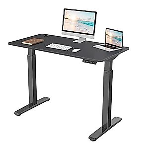 EUREKA ERGONOMIC Electric Standing Desk, Height Adjustable Computer Desk Dual Motors, Sit Stand Desk Home Office Desks with 47 x 24 Inches Whole Piece Desk Board, Ergonomic Memory Controller