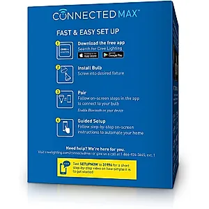 Cree Lighting Connected Max Smart Led Bulb Par38 Outdoor Flood Tunable White + Color Changing, 2.4 Ghz, Works With Alexa And Google Home, No Hub Required, Bluetooth + Wifi, 1Pk