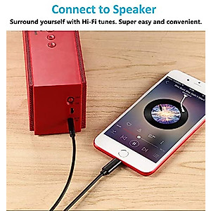 Lightning to 3.5mm Audio Cable 3.3FT, [ MFi Certified] iPhone AUX Cord for Car Stereo,Speaker,Home Stereo,Headphone, for iPhone 14/ 14 Pro/ 13/ 13 Pro/ 12/ 12 Pro/ 11 /X/ XS/ XR/ 8/ 7/ iPad-Black