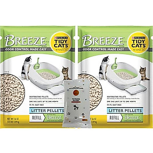 (2 Pack) Tidy Cat Breeze Pellets, 3.5 lbs with Aurora Pet Wipes