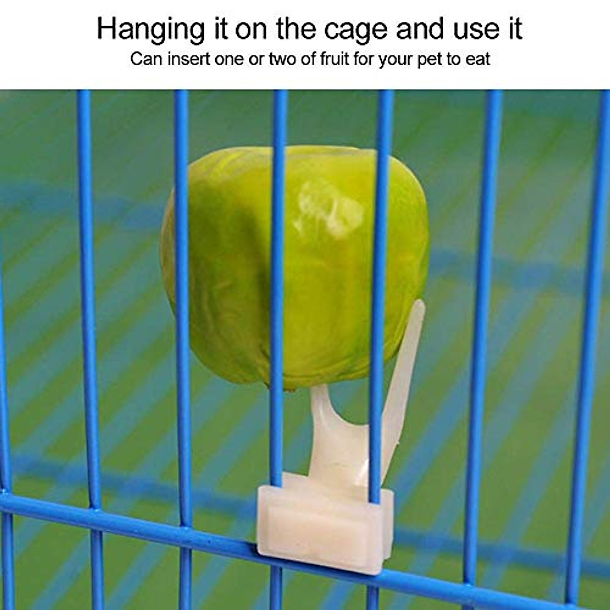 Bird Fruit Fork, 50PCS Plastic Birdcage Fruit Holder Parrot Feeding Fork Birds Food Feeder Tool Accessory for Parrots Hamster(Bird Fruit Fork)