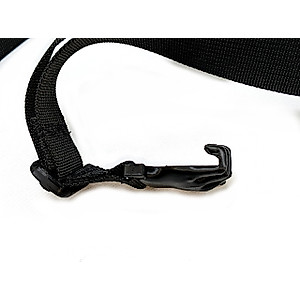 Nylon Tali Strap for Guitar, Vihuela, Guitarron, Requinto. Plastic Sound Hole Hook w/Hand Design (Black)