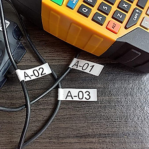 Aonomi Rhino 18443 18444 18445 9mm 12mm 19mm Label Tapes Replace for DYMO Rhino 3/8" 1/2" 3/4" Permanent Vinyl Tape Compatible with DYMO Rhino 4200 5200 5000 6000+ Label Maker, Black on White,3-Pack