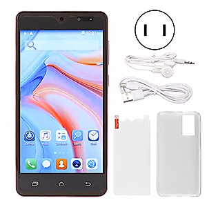 LEYT 5 Inch Pink Smartphone Micro USB 5MP Front 8MP Rear 2.4G 5G 2GB RAM 16GB ROM Mobile Phone Pink 100-240V Face Recognition for Work (US Plug)