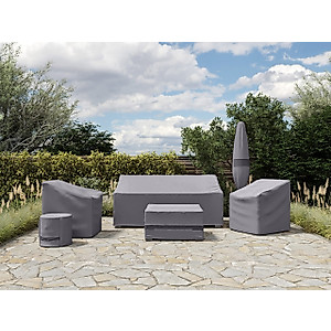 Covermates Square Patio Accent Table Cover - Patio Outdoor Furniture Cover, Water Resistant Outdoor Ottoman/Side Table Cover, Elite 300D Polyester, 18W x 18D x 18H, Charcoal