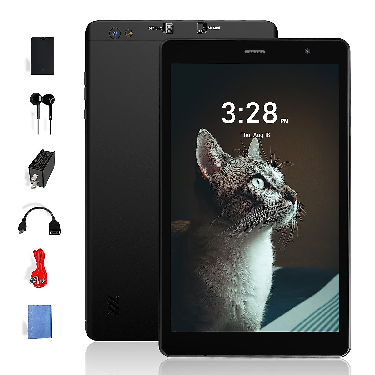 iball 8" Android Tablet, 1920 X 1200 IPS Full HD Display, Upgraded Octa-core Tablets, 4G LTE with SIM Card Slot,2GB+32GB ROM, 8MP Camera, 2.4G+5G WiFi Bluetooth 5.0 GPS