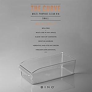 BINO | Plastic Storage Bins, Small | THE CURVE COLLECTION | Multi-Use Organizer Bins | Storage Containers Kitchen, Pantry and Home Organization | Fridge Organizers | Pantry Organization and Storage