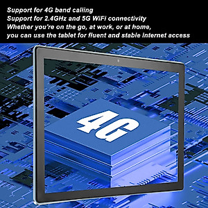 Acogedor 10.1 Inch Tablet, for Android 10.1 Tablet with 6GB RAM 128GB ROM, Octa Core CPU, 5G WiFi, HD Screen, Dual Camera and Speaker, Tablet for Work, Gaming (Blue)