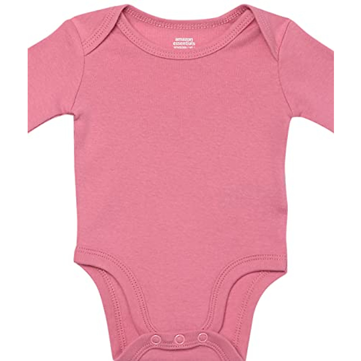 Amazon Essentials Unisex Babies' Long-Sleeve Bodysuits, Pack of 6, Ecru/Light Pink/Rose/Floral/Strawberry/Stripe, Newborn