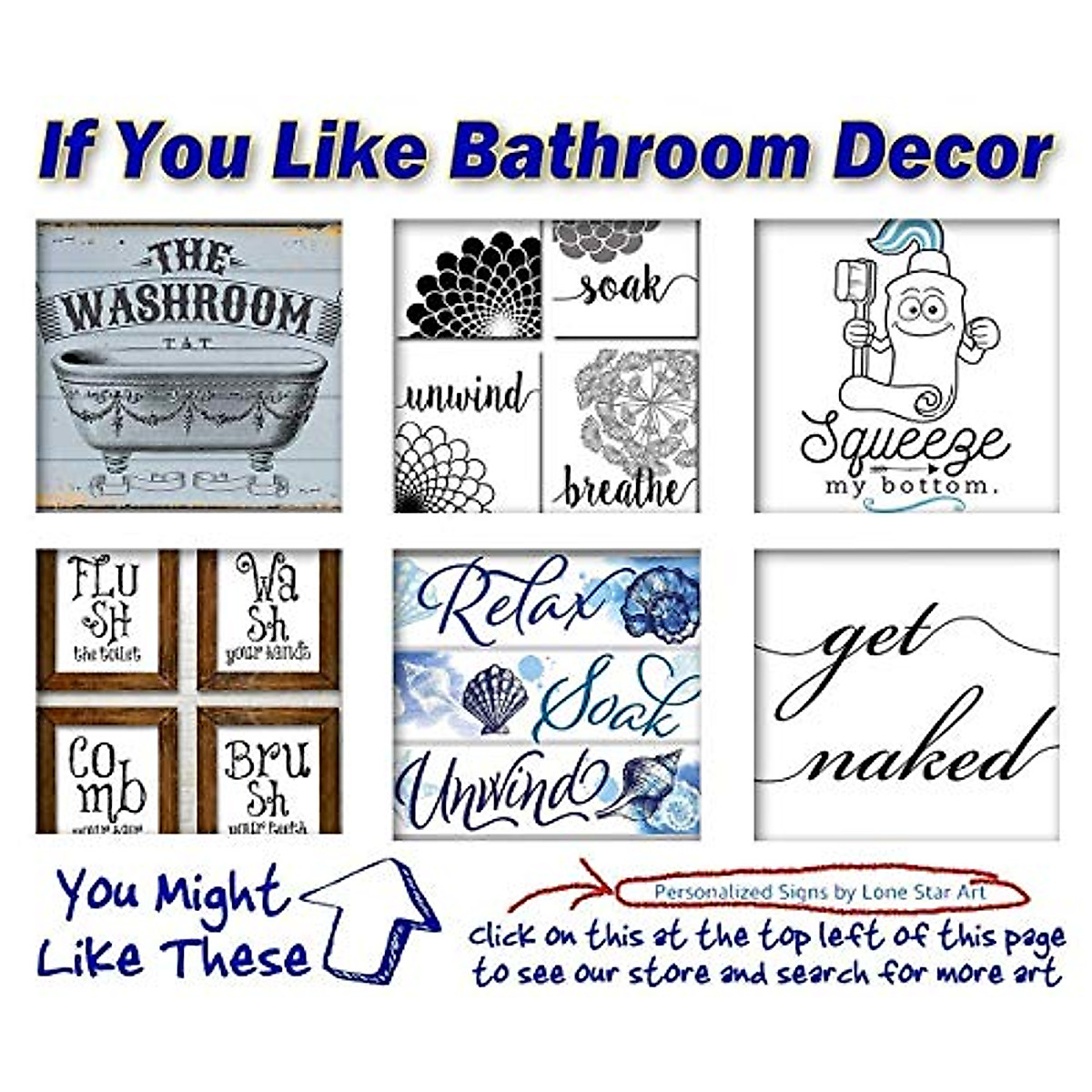 Black and White Bathroom Wall Art (8x10) - Black and White Bathroom Wall Decor Unframed Prints - Great Restroom Gray and White Bathroom Decor Black and White Bathroom Accessory