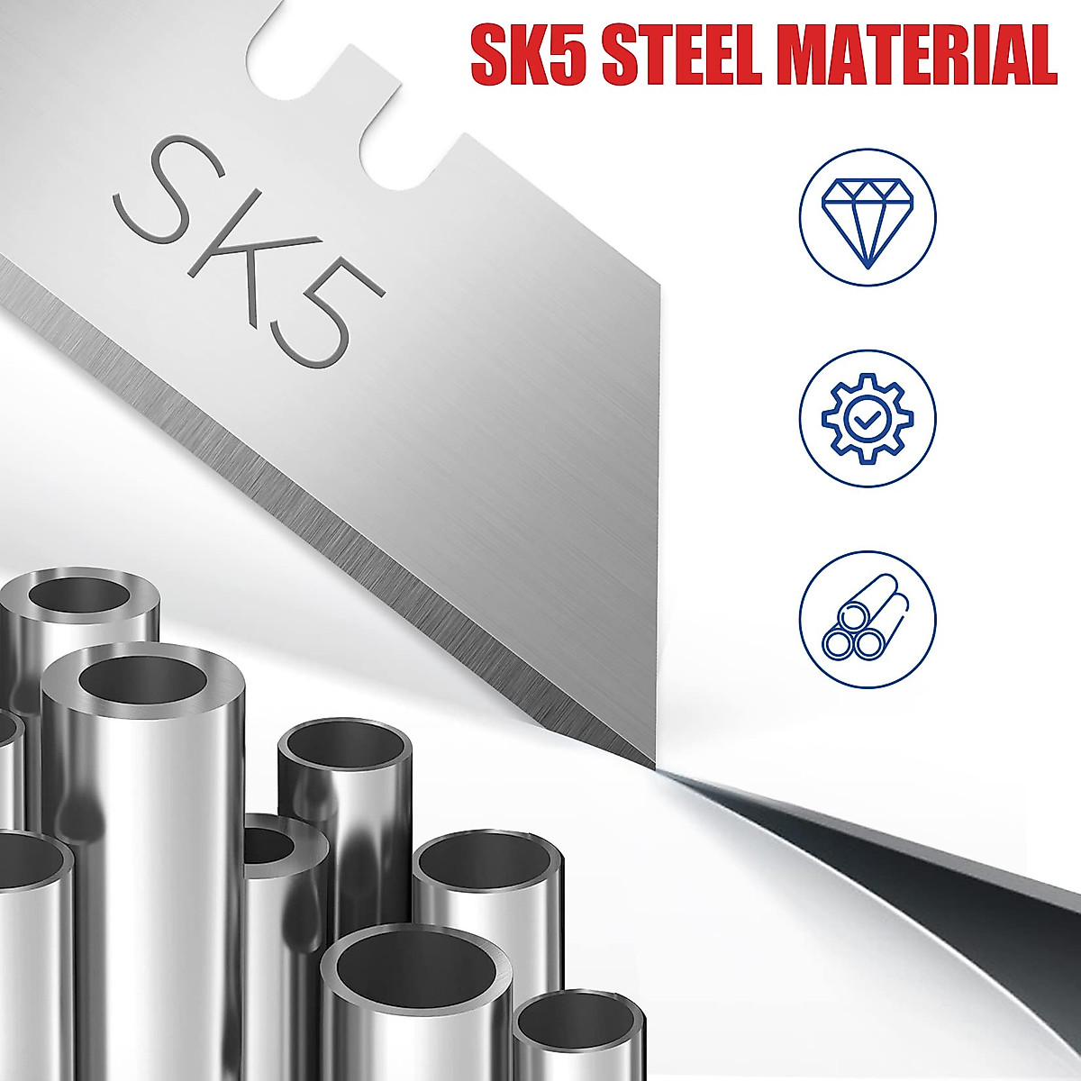 DIYSELF 2Pack Utility Knife Box Cutter Retractable and 50Pack Utility Knife Blades Box Cutter Blades