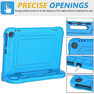 New Amazon Kindle Fire Max 11 Kids Tablet Case (13th Gen, 2023 Released), DJ&RPPQ Lightweight Shockproof Cover Built-in Screen Protector with Handle Stand for Kindle Fire Max 11 Tablet - Blue