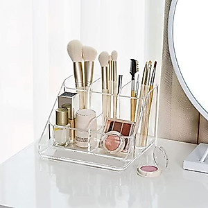 Ettori Makeup Organizer Tray, 6-Compartment Vanity Makeup Organizer for Jewelry, Hair Accessories, Bathroom Counter or Dresser