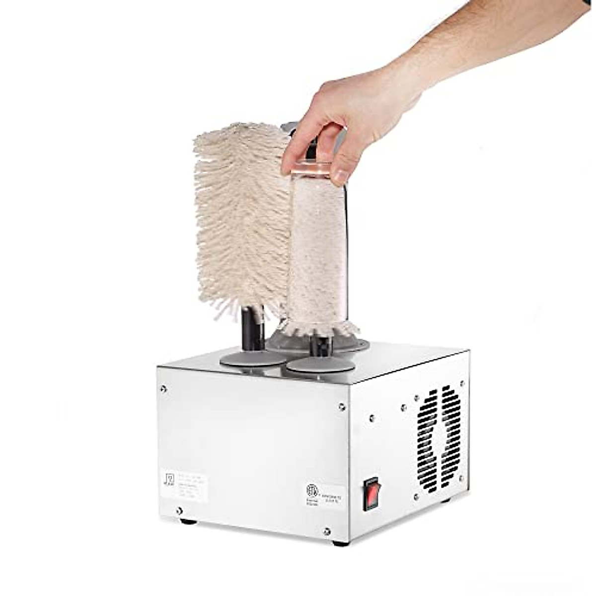 Blesk Glass Polisher - Wine Glass Polisher- Commercial Electric Machine - High Powered Heater & Microfiber Brushes - Safe & Hygienic for Restaurants