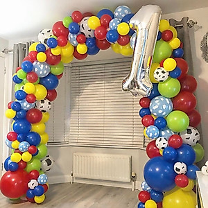 Toy Inspired Story Balloons, 12 Inch Cow Print Sky Blue Cloud Balloons Red Blue Yellow Green Latex Balloons for Kids Boys Birthday Party Inspired Story Party Farm Themed Party Decorations