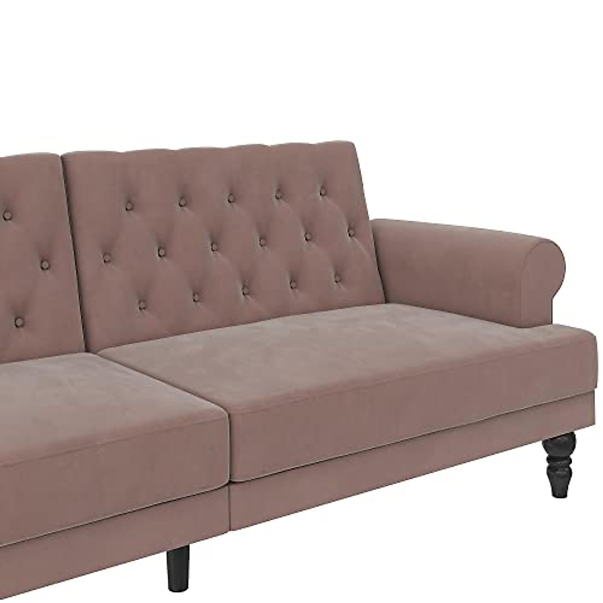 Novogratz Cassidy Upholstered Futon, Blush Velvet