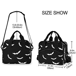 Bats halloween Insulated Lunch Bag Reusable Lunch Tote Bag Cooler Bag for Women Men Adult Lunch Box with Adjustable Shoulder Strap Leakproof Lunch Bag for Work School Picnic Camping