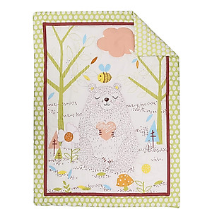 Brandream Bear Nursery Bedding Boys Woodland Animal Comforter Set Brown Baby Crib Sheet 3 Piece, Nursery Bedding Collection,100% Cotton