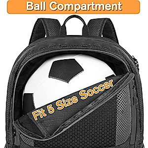YOREPEK Soccer Backpack, Lightweight Soccer Bag with Ball Holder for Boys Girls Kids, Water resistant Sport Equipment Bags Fit Basketball Volleyball Football Accessories to Match Training