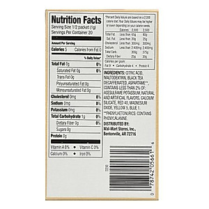 Great Value Sugar Free, Low Calorie Decaffeinated Iced Tea with Peach Drink Mix (Pack of 4)