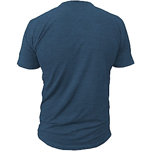 GYM LIFE Men's Power Up Icon Athletic Performance Short Sleeve Workout T-Shirt, Navy Blue (Large)