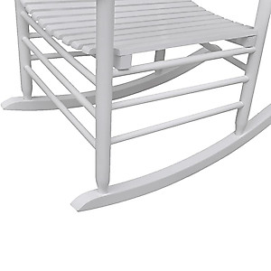 WEHUOSIF Rocking Chair with Curved Seat,Porch Chair,Camping Rocker,Wooden Rocking Chair,Retro Rocking Chair,Coffee Chair,Garden Rocking Chair,for Balcony, Porch, Backyard,White Wood