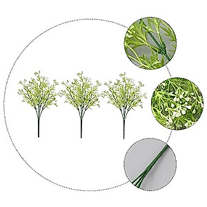 Abaodam 3pcs Artificial Flower Arrangement Outdoor Faux Plants Faux Greenery Plastic Outdoor Plants Artificial Flowers Artificial Greenery Shrubs Plant Decor Decorative Fake Green Plant