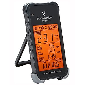 Voice Caddie SC200Plus Portable Golf Launch Monitor and Swing Analyzer with Real-Time Shot Data Tracking - 12-Hour Battery Life