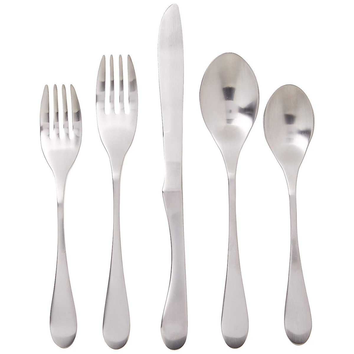 Knork Original Cutlery Utensils Flatware Set, 45 Piece (service for 8), Silver Matte