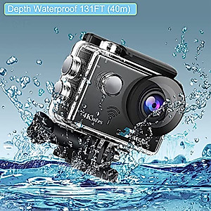 Action Camera 4K/20M /WiFi/ 4*Zoom/2.4 G Remote Control 2 * 1350mAh Battery Waterproof Camera Underwater 131FT/170 Degree Wide Angle Sports Camera and Multifunctional Accessories Package Action Camera