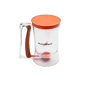 Blackstone 1543 Outdoor Griddle Breakfast Preparation Kit with Pancake Batter Dispenser, Cast Iron Bacon Press, and 2 Non Stick Steel Egg Rings