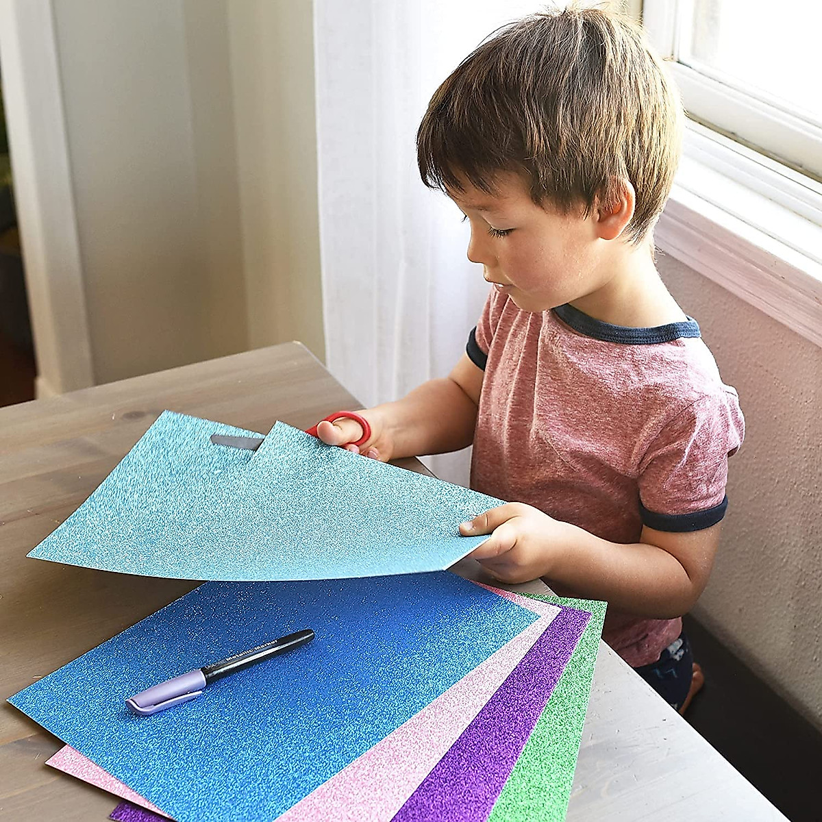 45 Sheets, 20 Colors (300 GSM) Glitter Cardstock comes with EXTRA SHINE! 8.27x11.7 Inches, 110 lb - Non-shedding Glitter Cardstock for Cricut, Crafts and DIY Projects