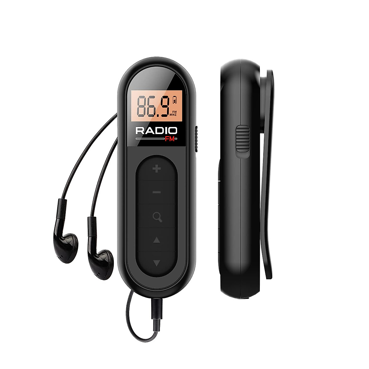 UMUTOO FM Radio, Rechargeable Portable Pocket Transistor Radio with Best Reception,LCD Digital Tuning with Backlight, Stereo Sound, Belt Clip for Jogging,Walking (Black)…