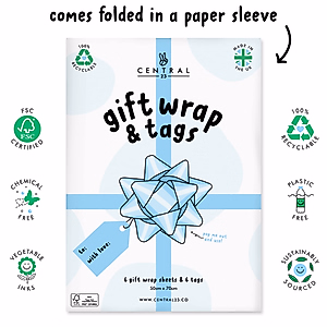 CENTRAL 23 Corgi Wrapping Paper - Dog Wrapping Paper - 6 Thick Gift Wrap Sheets - Happy Birthday Wrapping Paper - Comes With Fun Stickers - Recyclable
