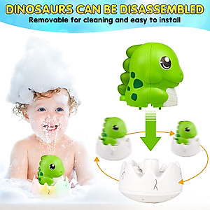 Rechargeable Baby Bath Toys, Dinosaur Baby Toys Gifts, Light Up Bath Toys, Sprinkler Bathtub Toys for Toddlers Infant Kids, Spray Water Bath Toy, Pool Bathroom Baby Toy Gifts