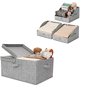 GRANNY SAYS Bundle of 3-Pack Trapezoid Storage Bins & 1-Pack Extra Large Rectangle Storage Bin