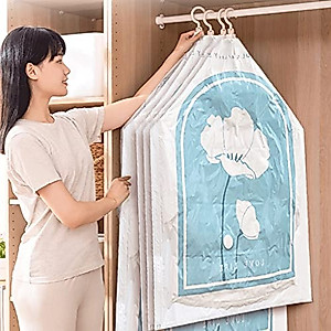 COKUERA Space Saver Bags for Clothes Hanging Vacuum Storage Bags with Electric Pump Good Protection for Suit,Dress,Jacket and Coats Hanging Space Saver Vacuum Bags for Travel