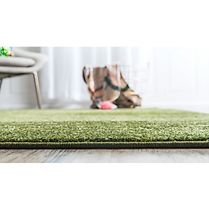 Unique Loom Del Mar Collection Area Rug - Lucille (6' 1" x 9' Rectangle, Green/ Hunter Green)