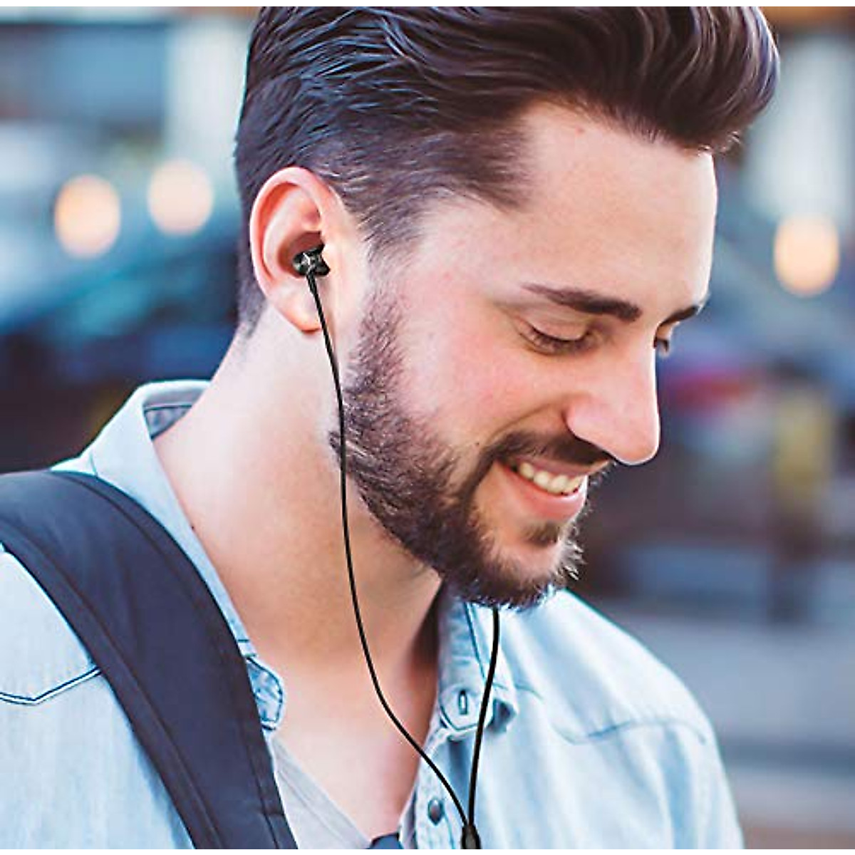 Noise Isolating Wired Earbuds Headphones Earphones w/Microphone Compatible with Samsung Galaxy S10 S9 Plus Note 9 A10e A11 A12 A13 A03S A31 A51 A52 A71 Blu G91 Moto LG 3.5mm Cell Phone Computer -Black