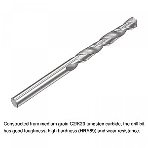 uxcell Solid Carbide Drill Bits, 3.1mm C2/K20 Tungsten Carbide Jobber Drill Bits Straight Shank Drilling Tool for Stainless Steel Aluminum Iron Metal Plastic 2pcs