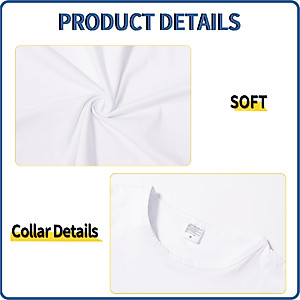 6 Pack Polyester Adult Tshirts for Sublimation White Blank Crew Neck Men Short Sleeve T-Shirt (5X_l)