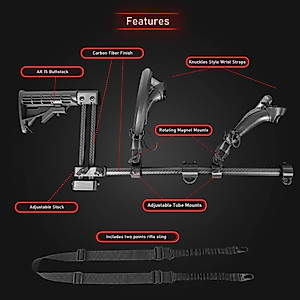 DeadEyeVR Annihilator 2 - VR Magnetic Carbon Fiber Rifle Adapter Stock Controller Attachment Accessory for Virtual Reality (Index - Sling - AR15)